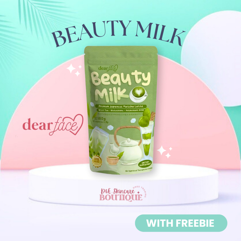 Dear Face Beauty Milk Matcha Latte Flavor Green Tea Glutathione ...