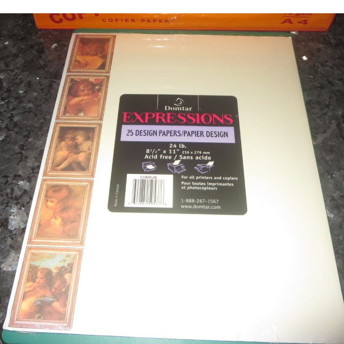 Vintage 1980 stationery paper features CHERUB /ANGELS DESIGN BORDER ...