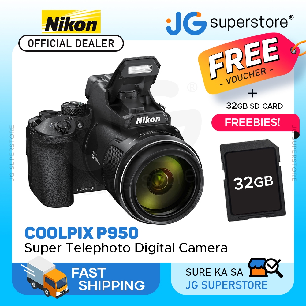 Nikon COOLPIX P950 Digital Bridge Camera w/ Built-In 24-2000mm Lens, 16 ...