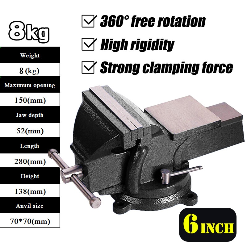 2024 Shock protection 360° No cracking Bench Vise 4" 6" 8"(inch) Heavy ...