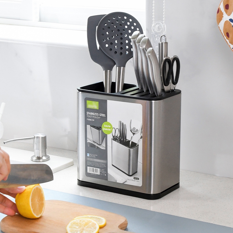 Kitchen Stainless Steel Knife Rack Storage Multifunctional Knife ...