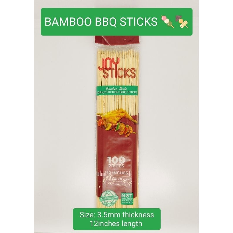 BBQ STICKS 12inches 100pcs (JOY STICK BBQ STICKS) | Shopee Philippines