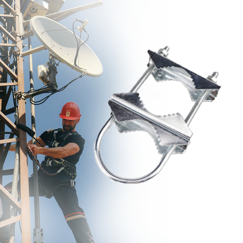Antenna Mast Clamp V Jaw Block With U Bolts Heavy Duty Anti-Rust Mast ...