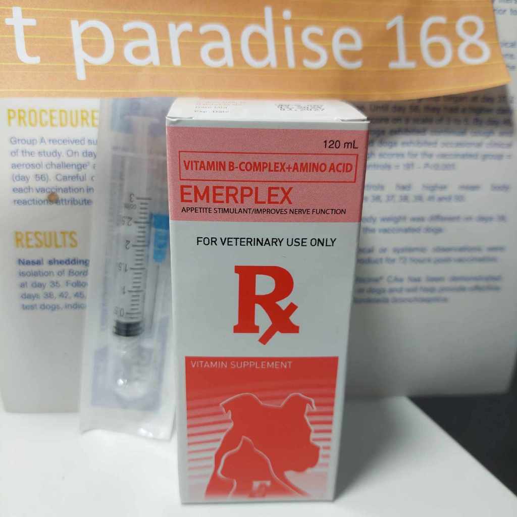 EMERPLEX FREE Syringe Vitamin B Complex + Amino Acid 120ml for Cats and ...