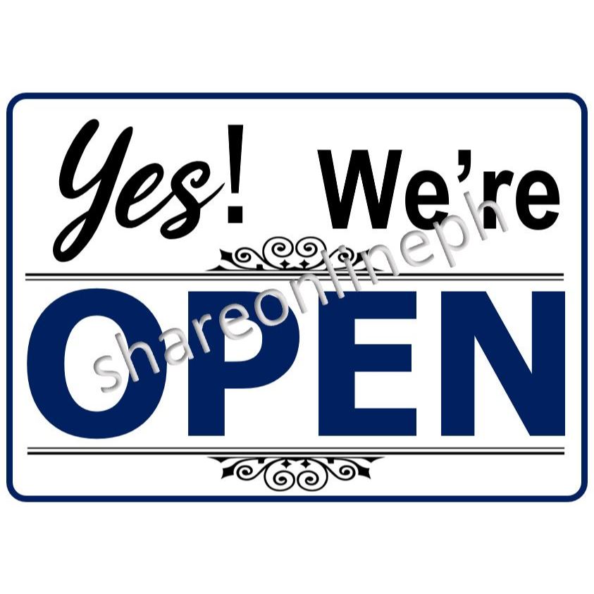 Open Signage Yes Were Open Come In Laminated Signages | Shopee Philippines