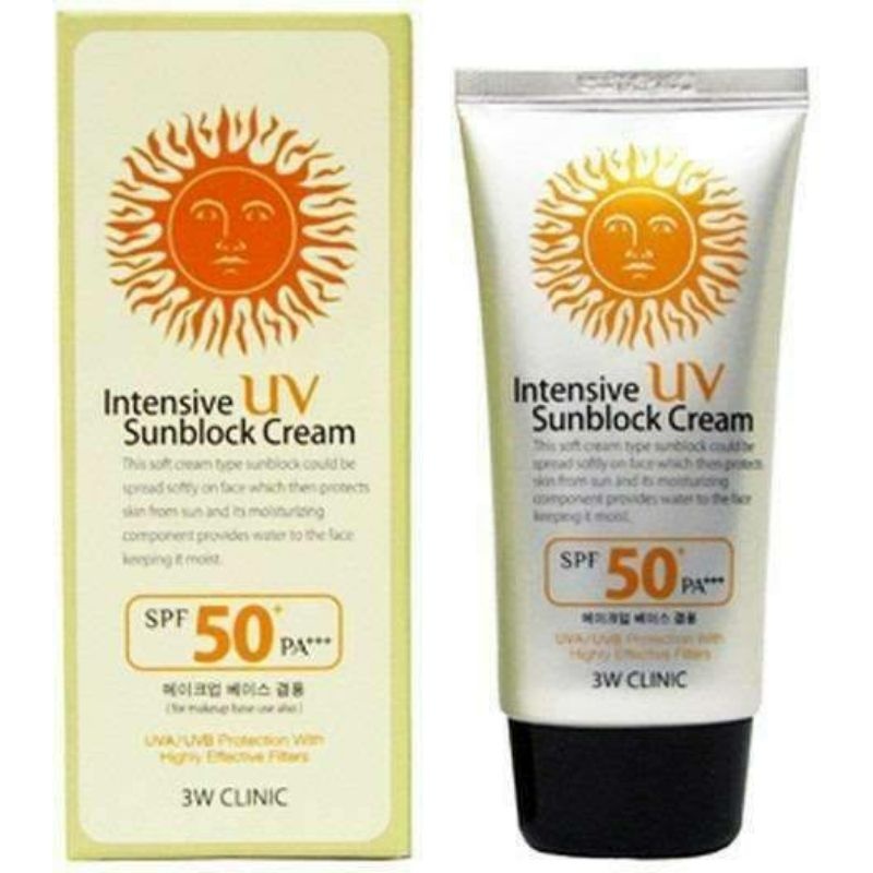 3W CLINIC Intensive UV Sunblock Cream SPF50+ PA+++ 70ml | Shopee Philippines