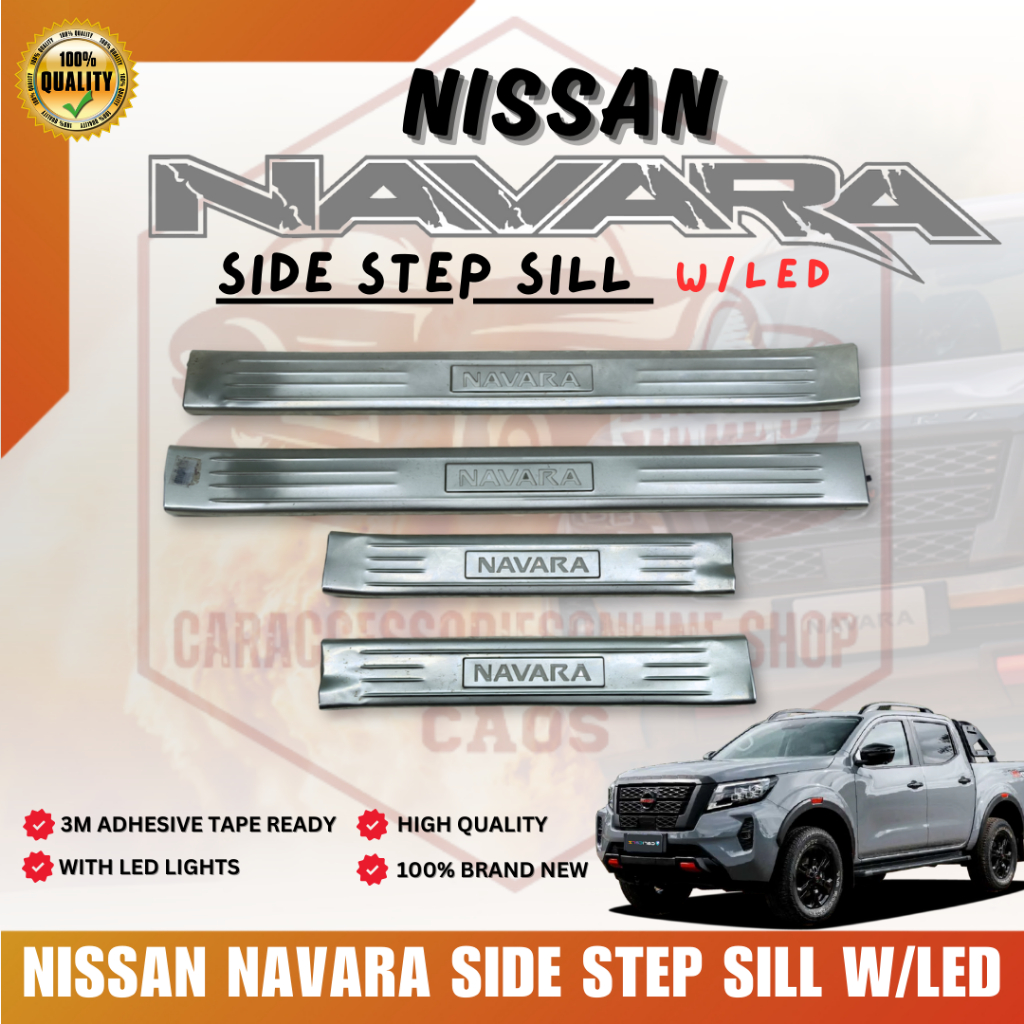 CAOS NISSAN NAVARA SIDE STEP SILL WITH LED (2624) | Shopee Philippines