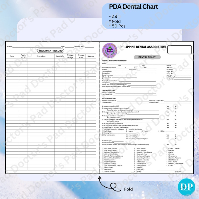 PDA denta-l chart 50's | Shopee Philippines