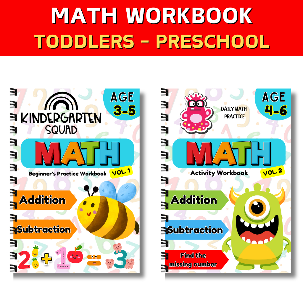 Math for Preschool to Kindergarten Beginners Activity Practice Workbook ...