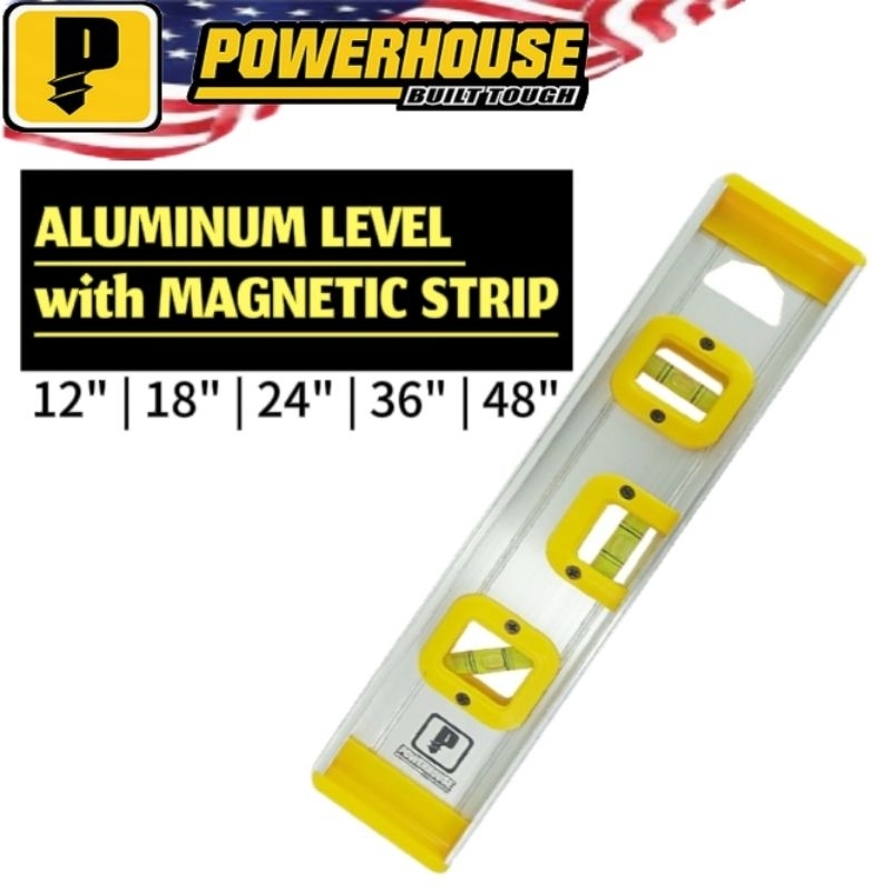 Powerhouse ALUMINUM LEVEL with MAGNETIC STRIP | Shopee Philippines