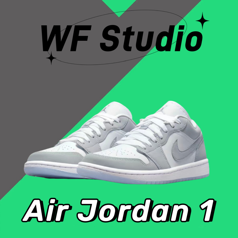 Air Jordan 1 aj1 Wolf Grey Low cut nike J1 sneaker for women and men ...