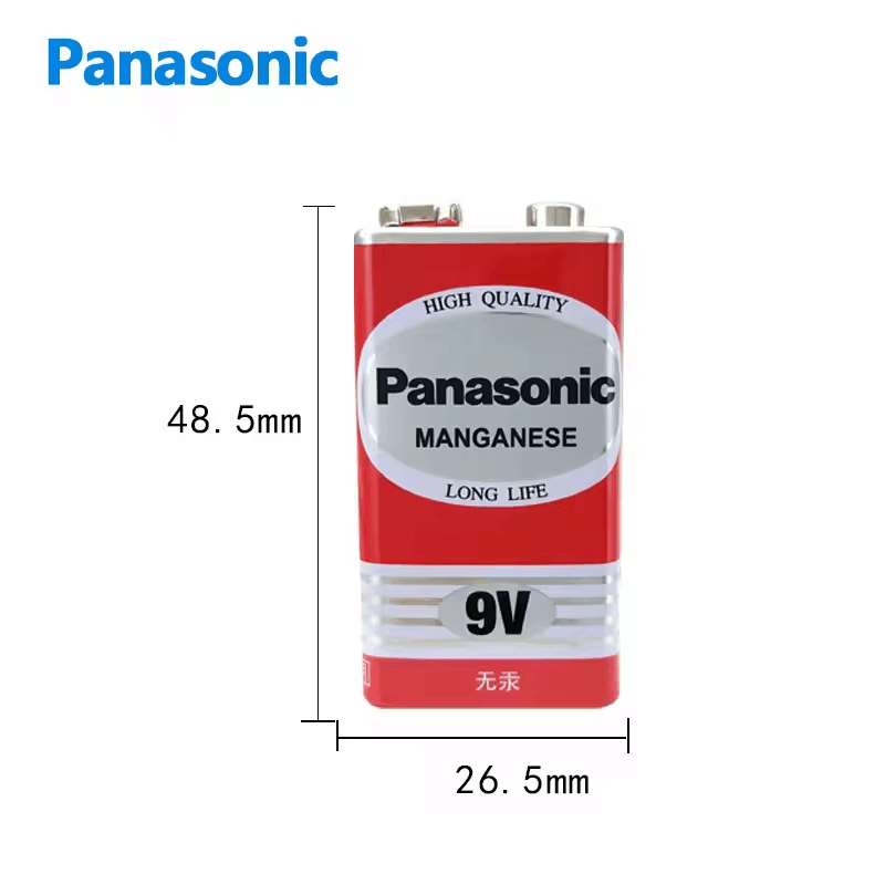 Panasonic 9V 6F22ND Battery Super Heavy Duty Dry Cell Non-Rechargeable ...