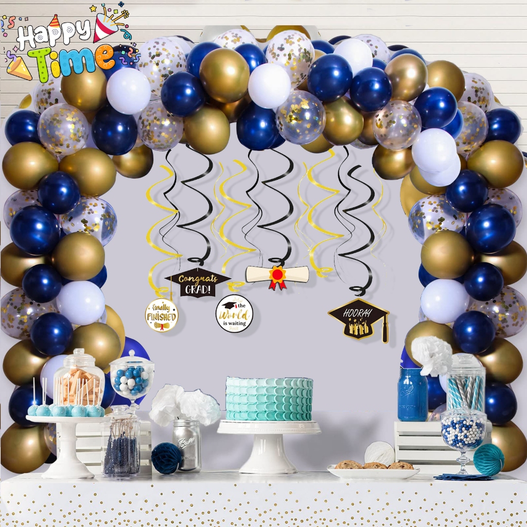 Graduation Balloons Arch Backdrop Decoration Set Congrats Happy Prom ...