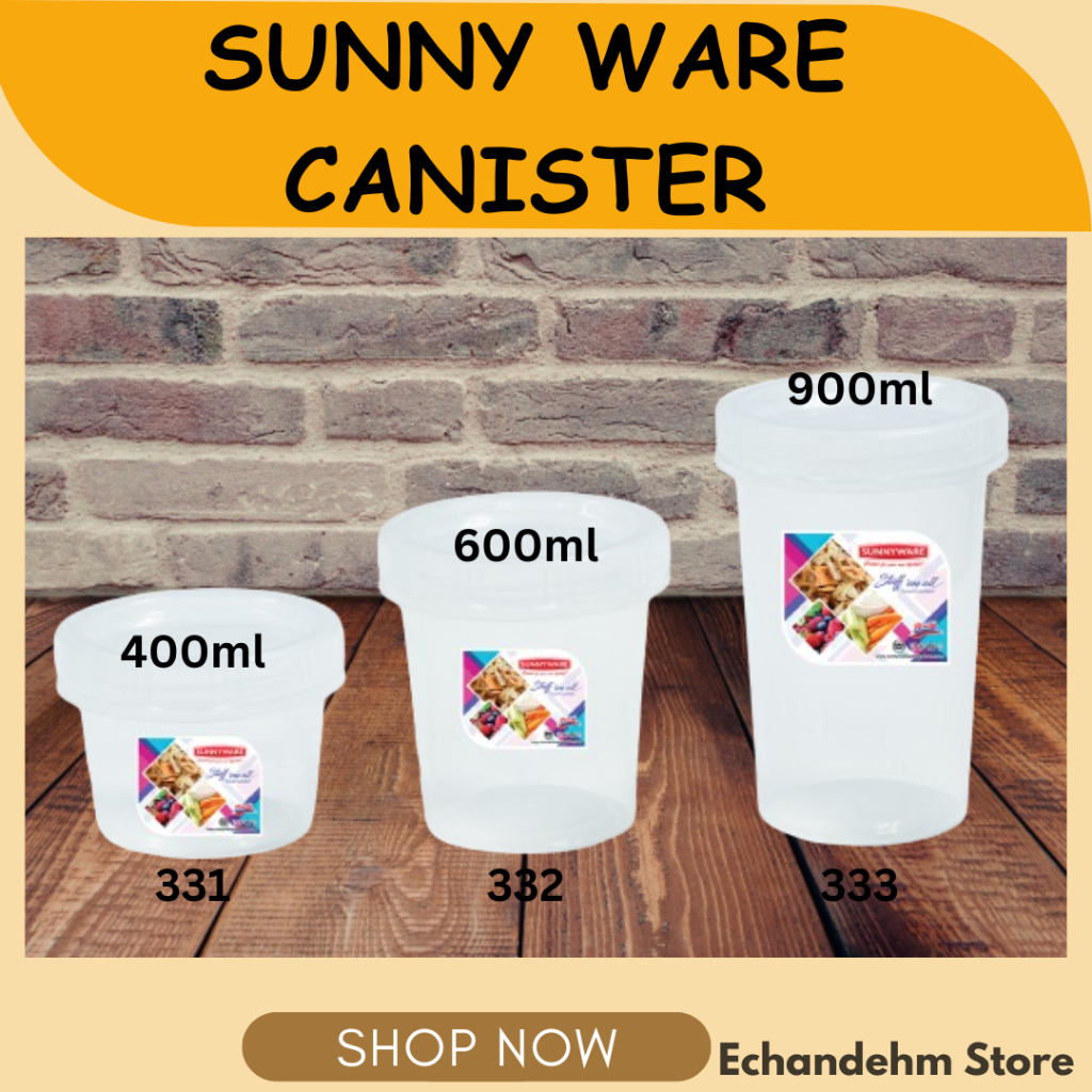 Sunnyware Round Container 400/600/900ML Canister Food Storage Container ...