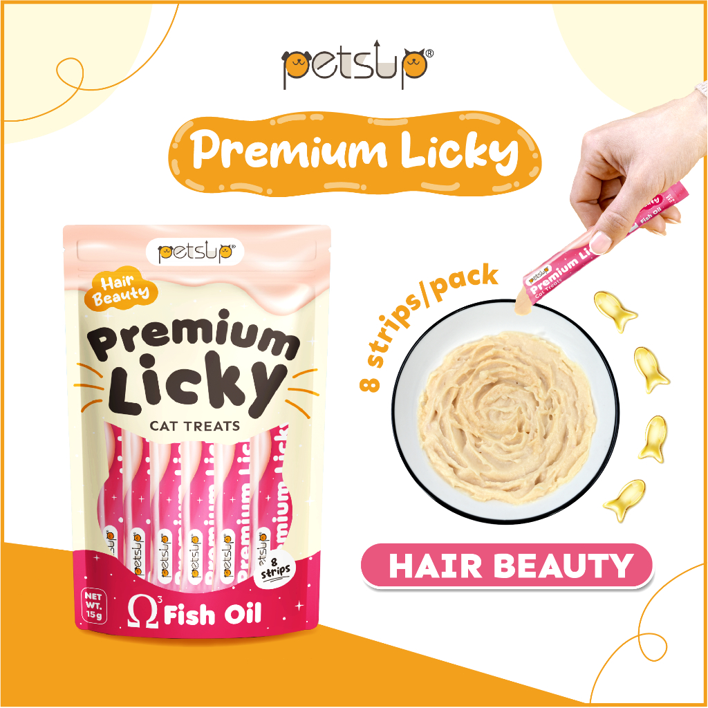 Petsup Cat Treats Premium Licky 15g Fish Oil Enriched Wet Snacks Hair ...