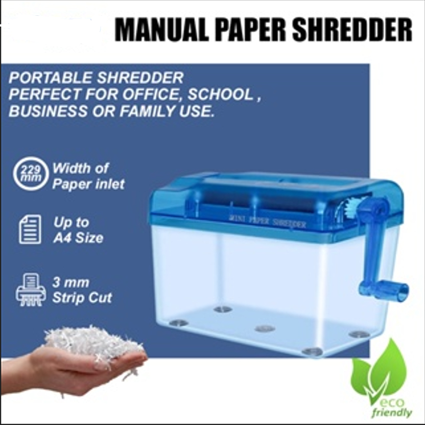 Manual Paper Shredder A4 3mm Strips Hand Shredder for Office Home ...