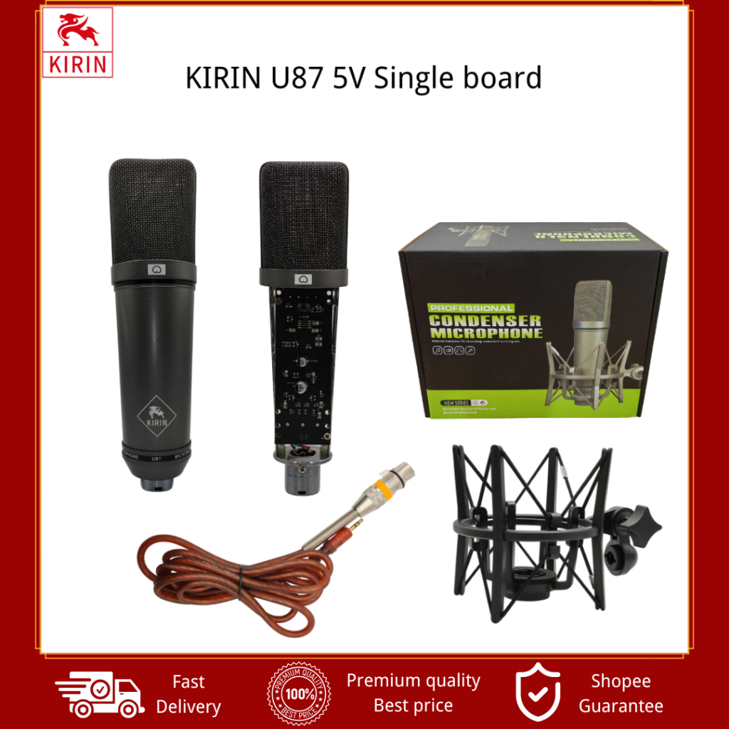 KIRIN U87 Full metal 5V single board Microphone condenser with Shock ...