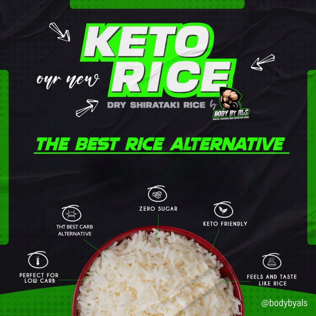 KETO RICE | DRY SHIRATAKI RICE 1kg | KONJAC KETO l Low Carb BODYBYALS ...