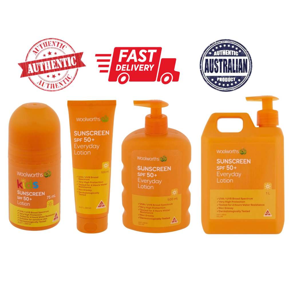 Authentic Woolworths Sunscreen SPF 50+ Everyday Lotion UVA & UVB ...