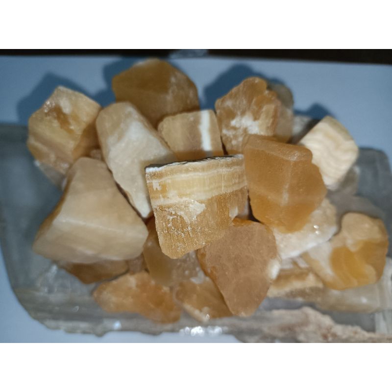 Natural Yellow Calcite Crystal / Raw Stone (random pick: sold per piece ...