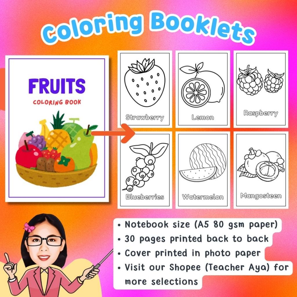 Fruits Coloring Booklets for kids | Shopee Philippines