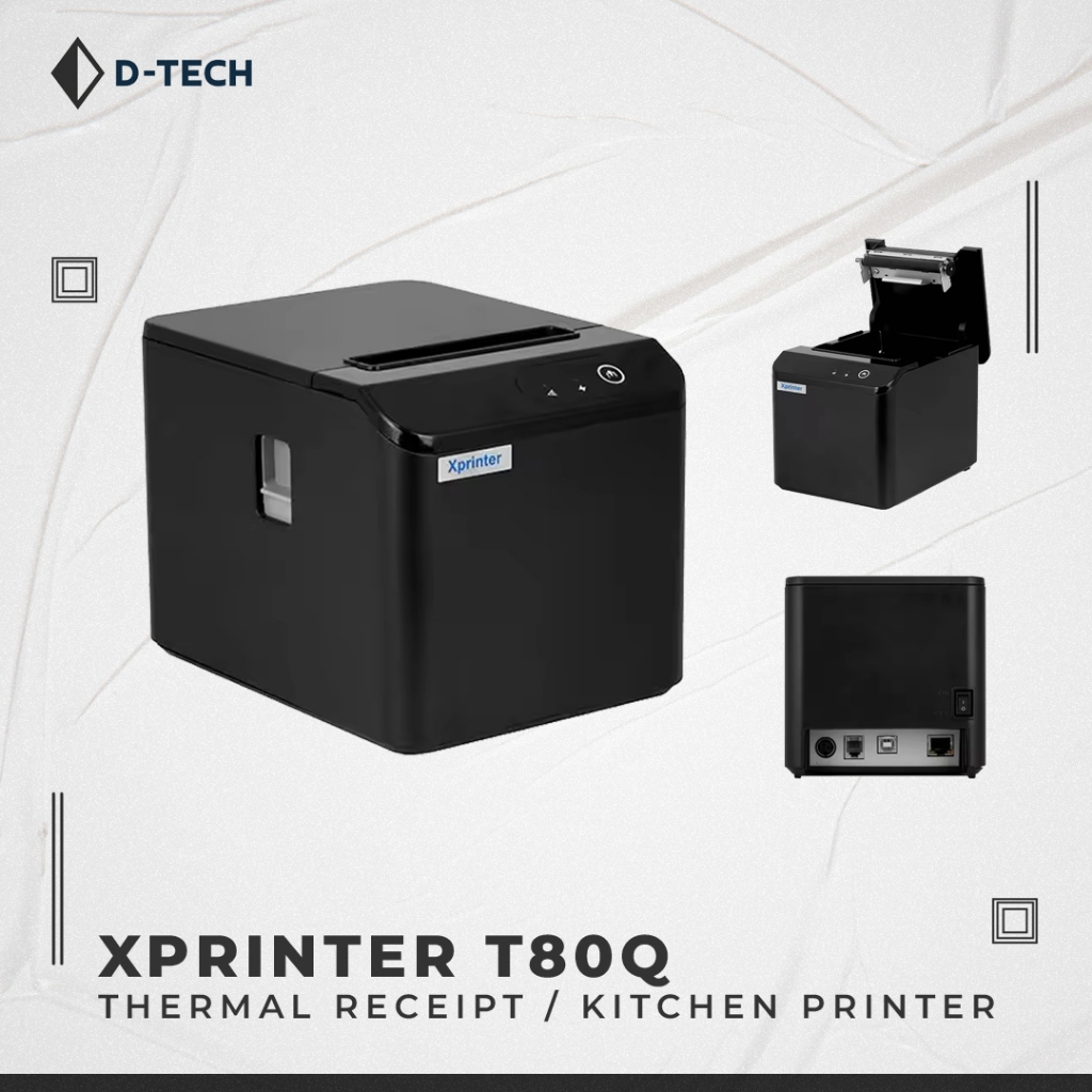XPRINTER T80Q - Thermal Receipt Printer / Kitchen Printer - USB + LAN (80mm) Auto Cutter ...
