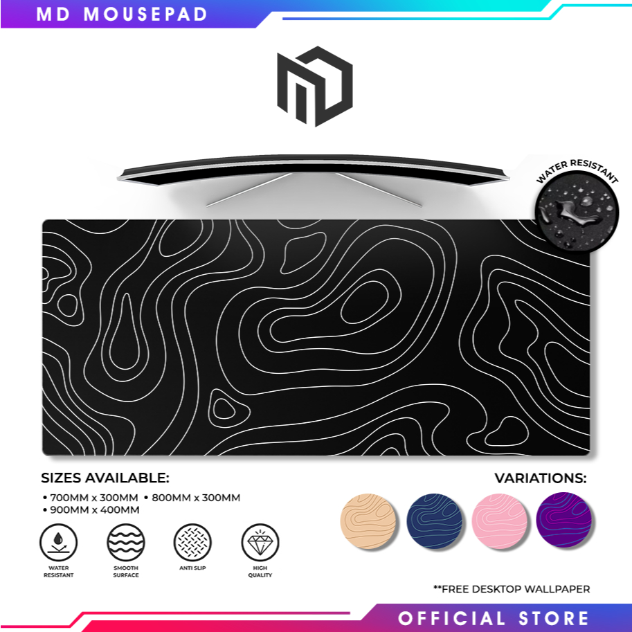 MD Mousepad | Topographic | Extended Large Gaming Mouse pad Deskmat ...