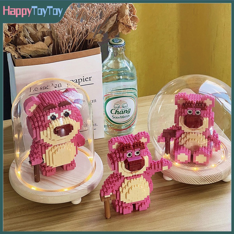 Mini Building Blocks Micro Bricks Pink Strawberry Bear Puzzle Toys ...
