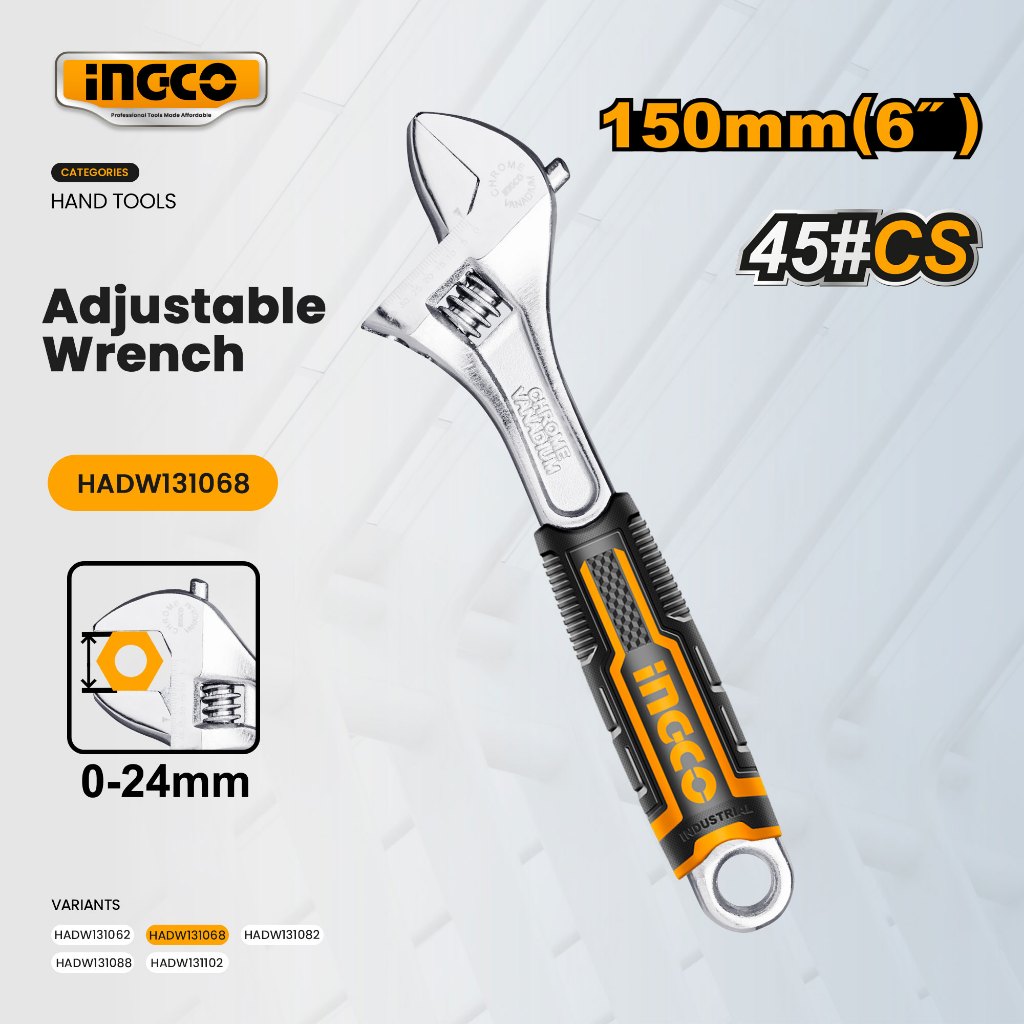 Ingco Adjustable Wrench Katala Enlarge Open Monkey Wrench Multifunction Spanner IHT | Shopee ...