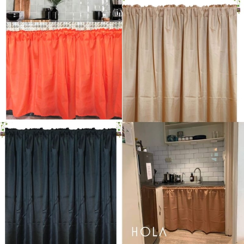 NON RING PLAIN CURTAINS (sulutan) geena fabric /kitchen sink,window ...