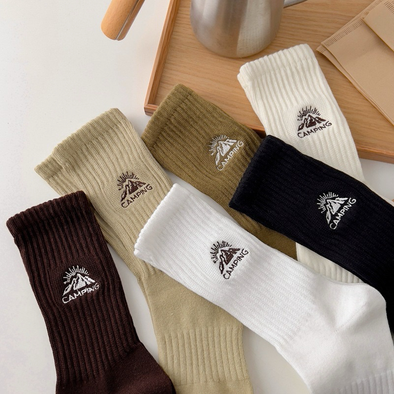 Iconic Socks Premium Thick Plain Camping Sports Mid Crew Cut ...