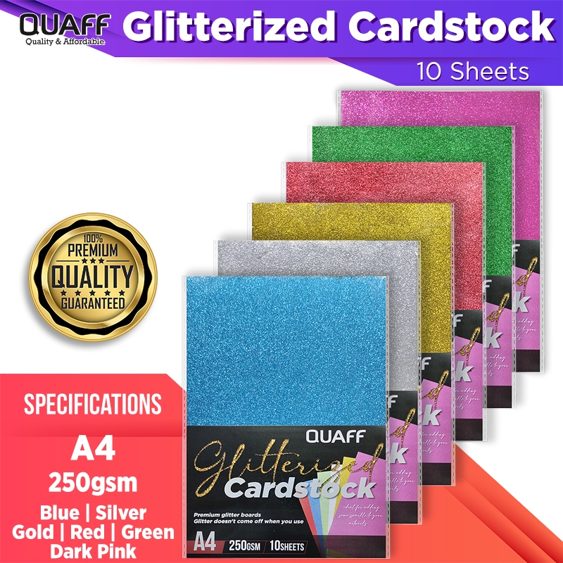 Quaff 250GSM Glitterized Cardstock 10sheets | Shopee Philippines