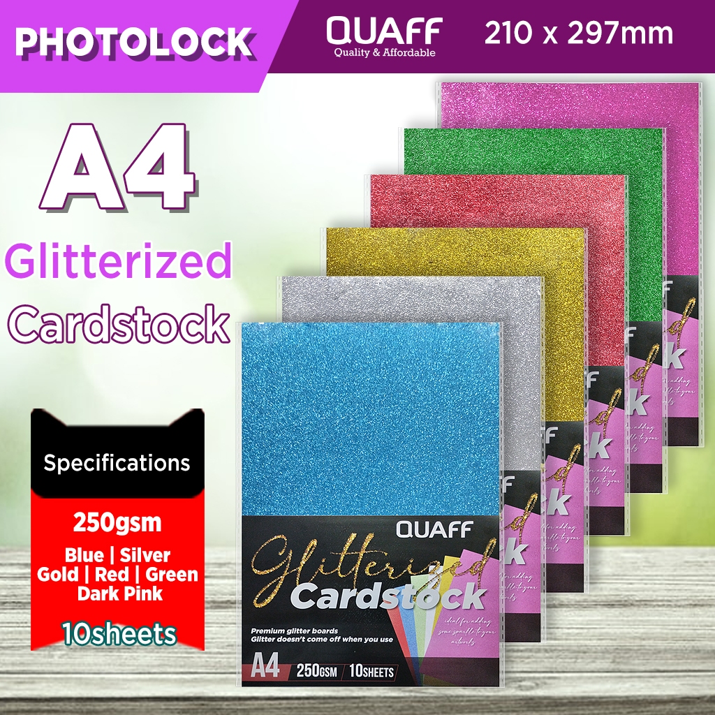 Quaff 250GSM Glitterized Cardstock 10sheets | Shopee Philippines