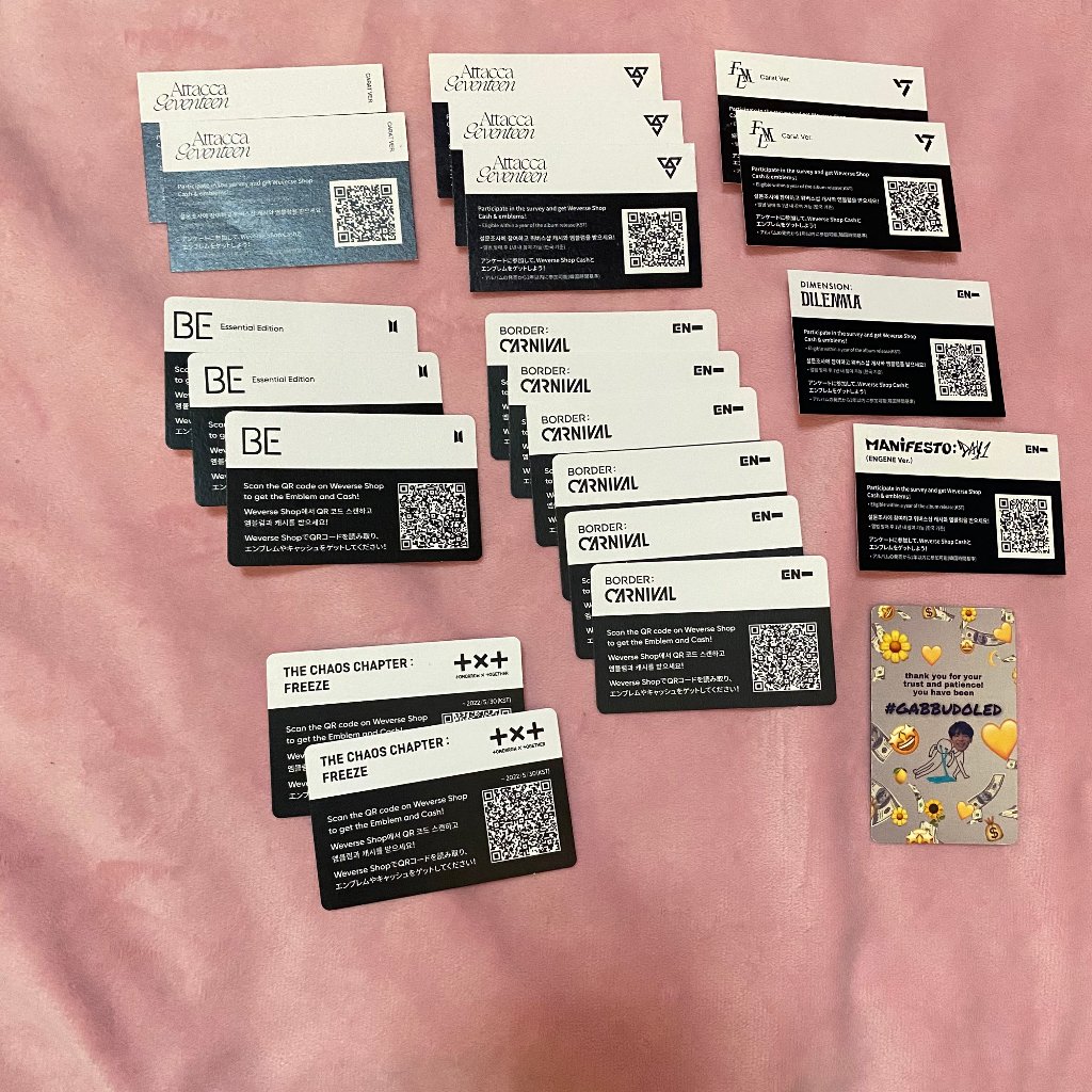Weverse Shop QR Card [BTS Enhypen Seventeen TXT] Attacca FML Be Border ...