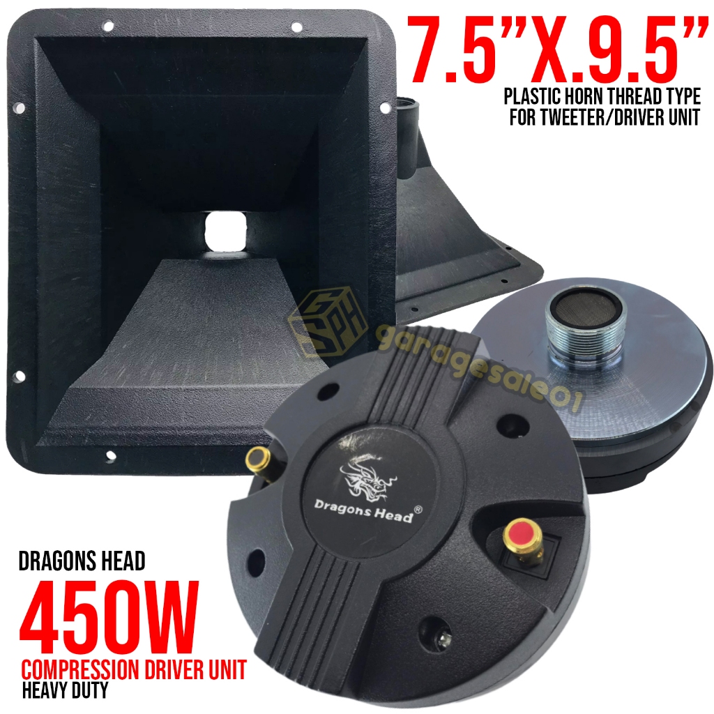 450W DragonsHead Compression Driver Unit With 7.5X9.5 Inches Plastic ...