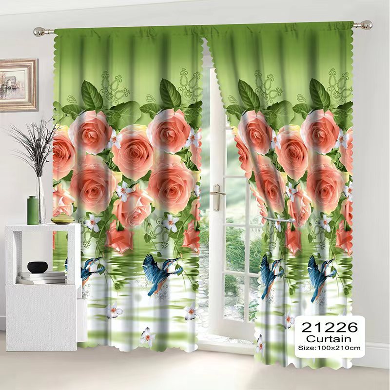 Curtain Kurtina Sa Bintana 100x210cm Windows Curtain Kurtina Door Green ...