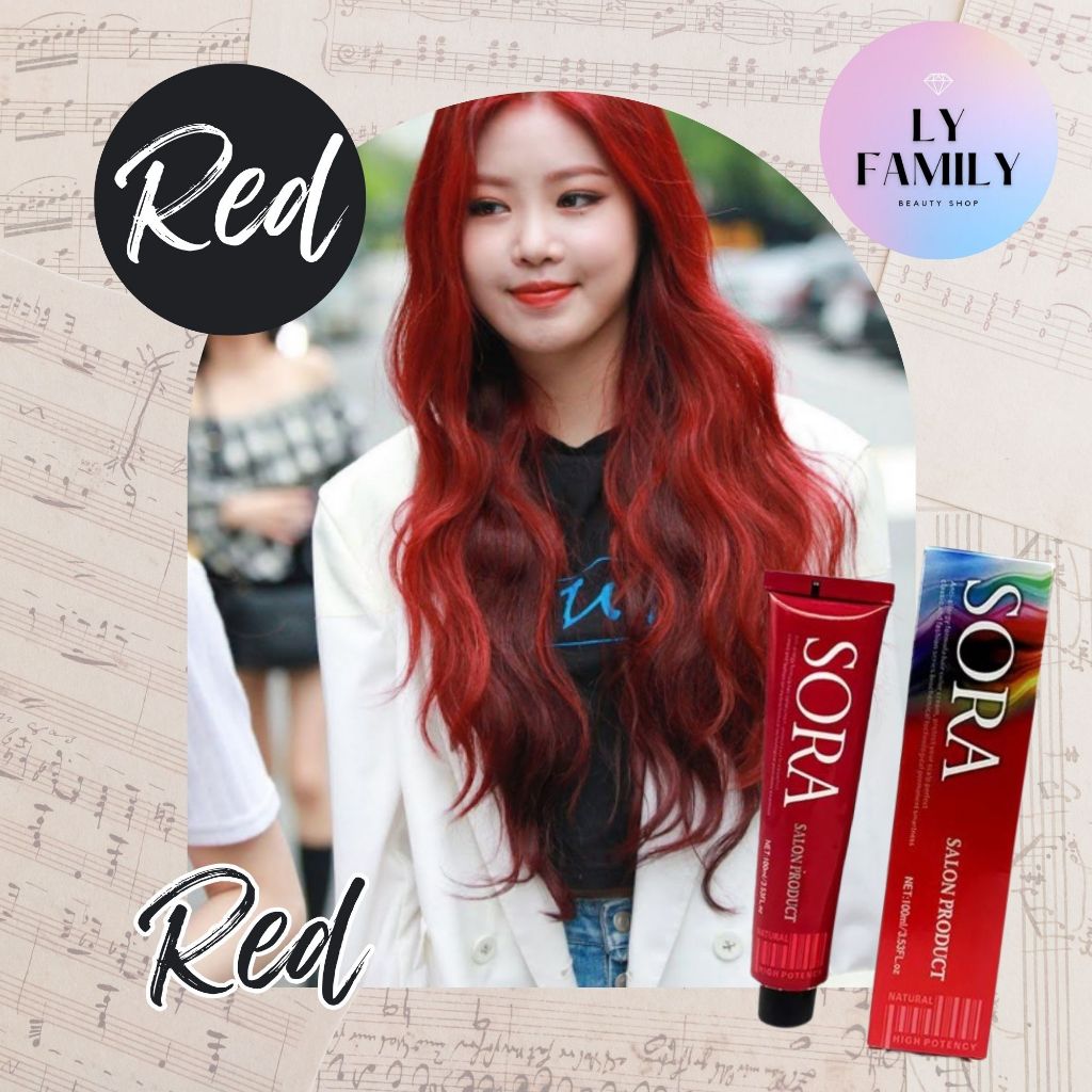 Red Hair Color Dye Sora Hair Color Dye | Shopee Philippines