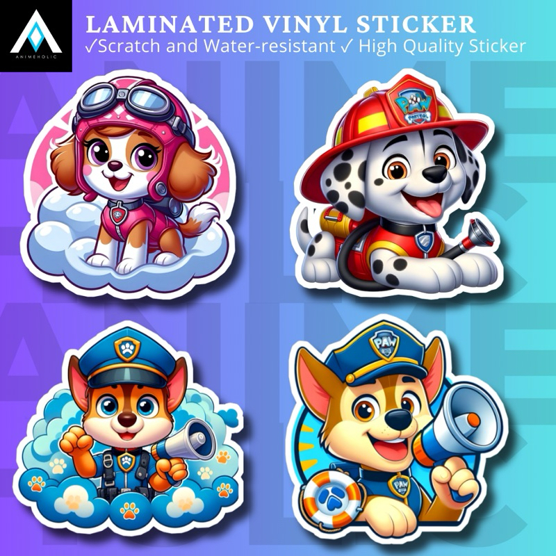 PAW PATROL CHIBI CUTE STICKERS LAMINATED VINYL STICKERS ~ ANIMEHOLIC ...