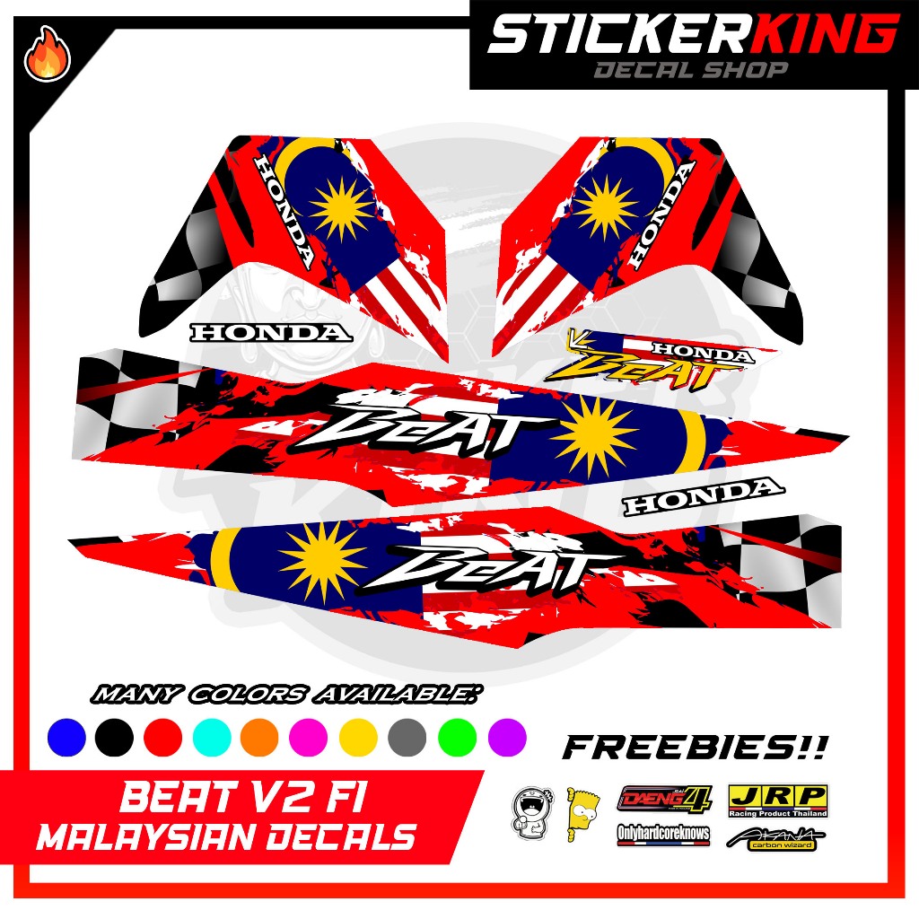 BEAT V2 FI MALAYSIAN DECALS WITH FREEBIES (PREMIUM QUALITY GLOSSY PRINT ...