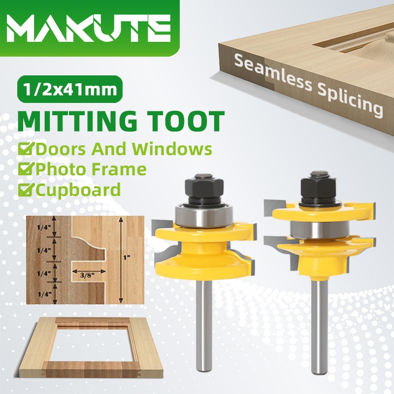 2-Piece Router Bit Set Ogee Rail and Stile for Woodworking, 1/2-Inch ...