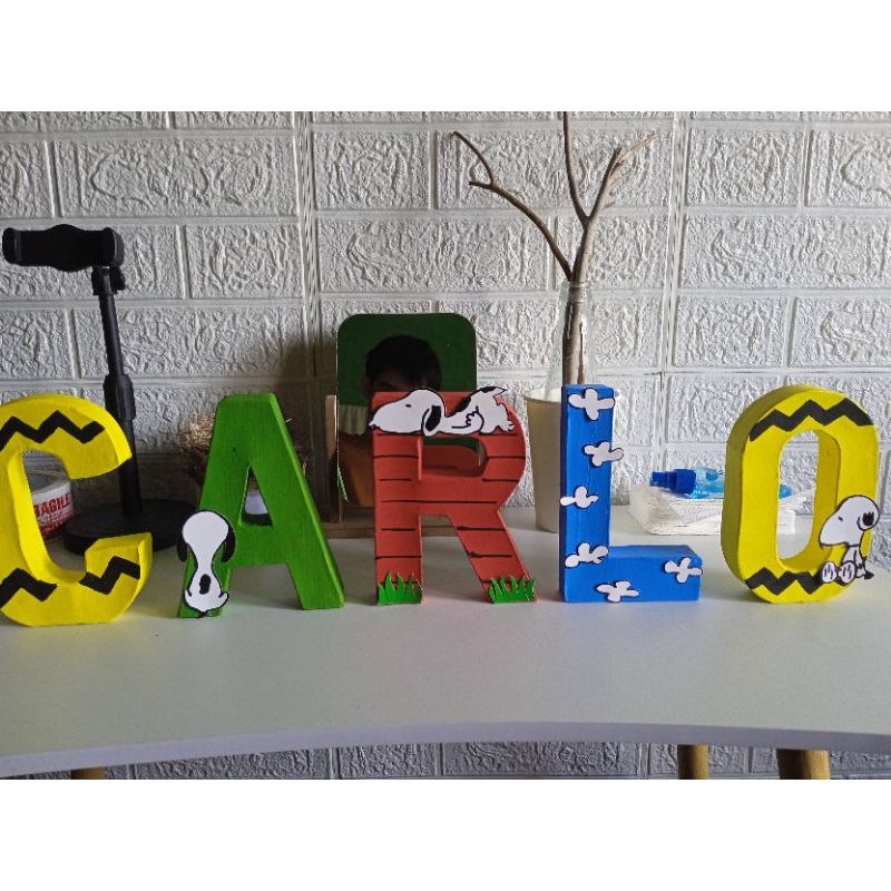 Snoopy Theme letter standee 6 inches painted price is per letters ...