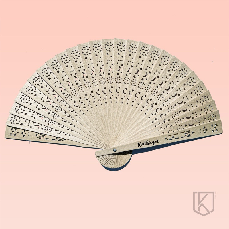 Personalized customized Wooden Fan | Laser Engraved Souvenir | Shopee ...