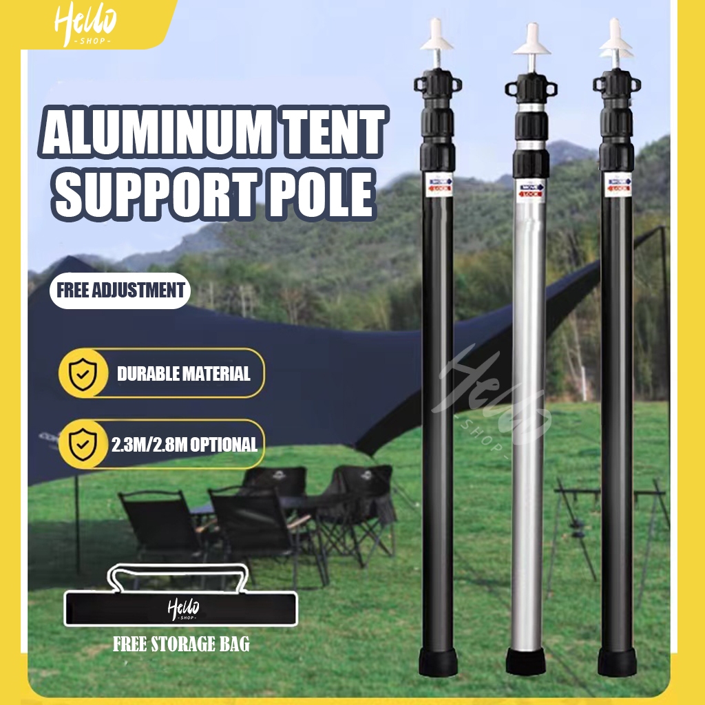 Thicken Camping Poles Sunshade Rod Adjustable Tent Support Rods Beach ...