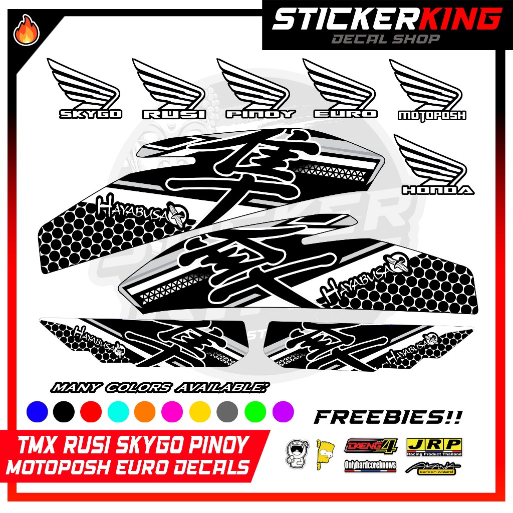 TMX / EURO / PINOY / RUSI / SKYGO / MOTOPOSH HAYABUSA PANTRA DECALS ...