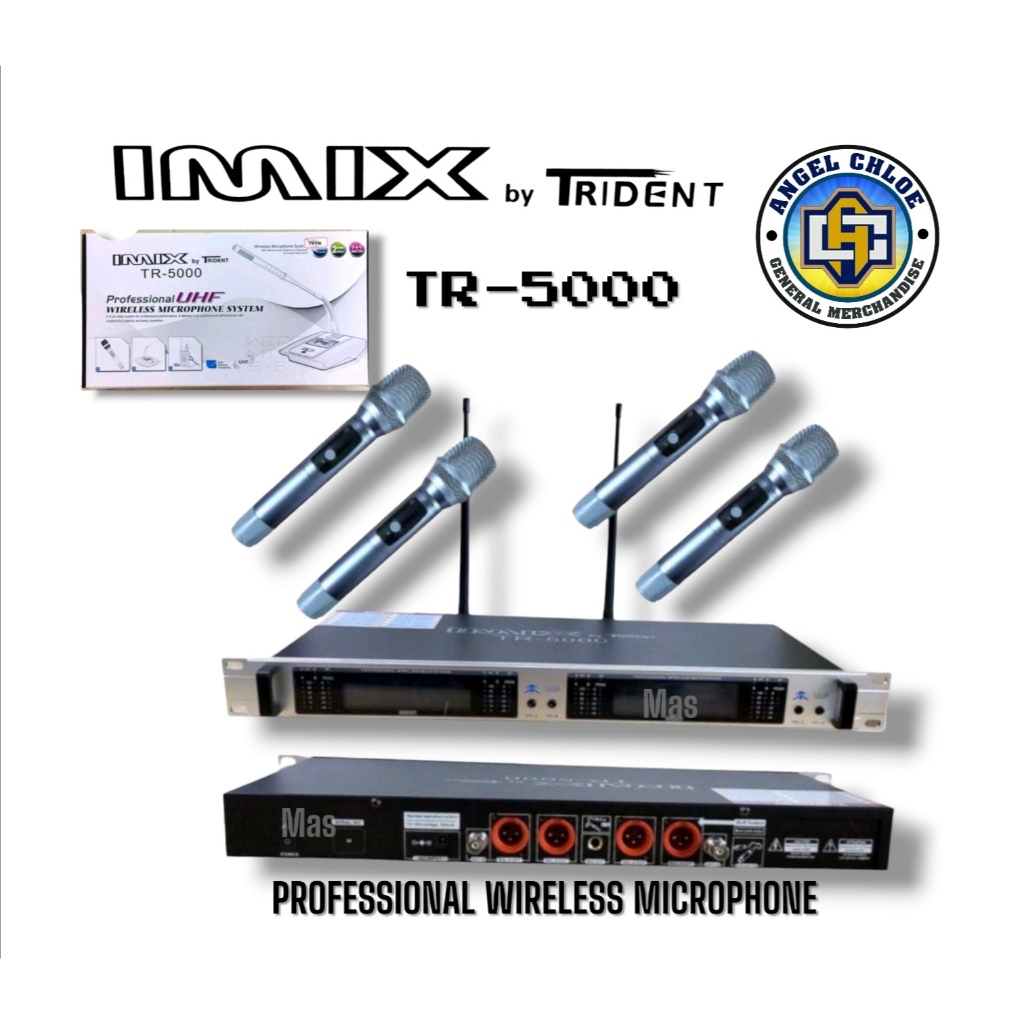 IMIX Trident TR-5000 4 Wireless MIcrophone 4 Channel Professional ...
