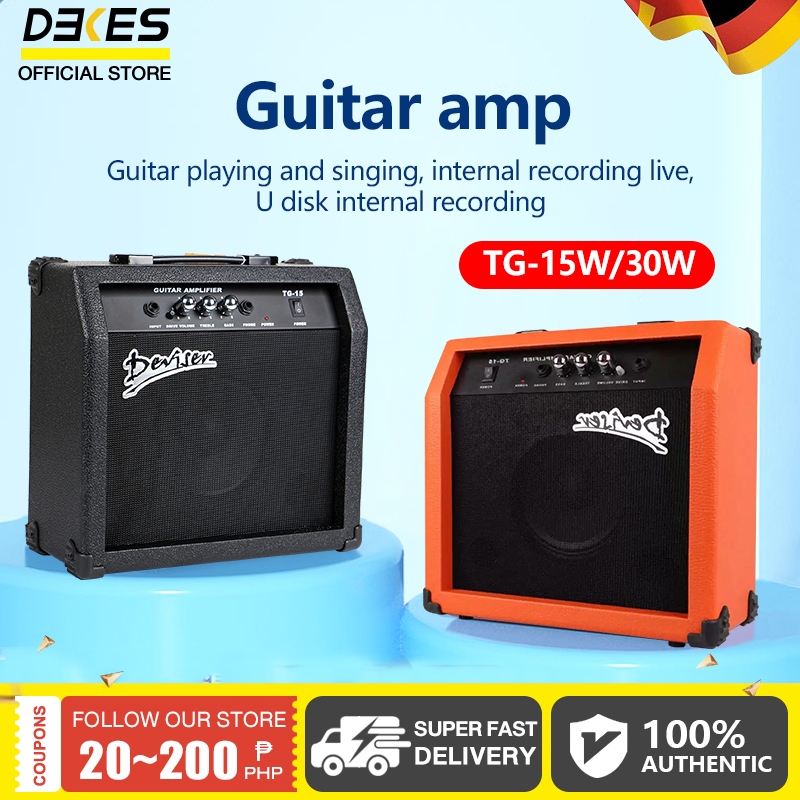 15/30/40W Electric Guitar Amplifier Electric Guitar Amp with Distortion Effects and Speakers ...