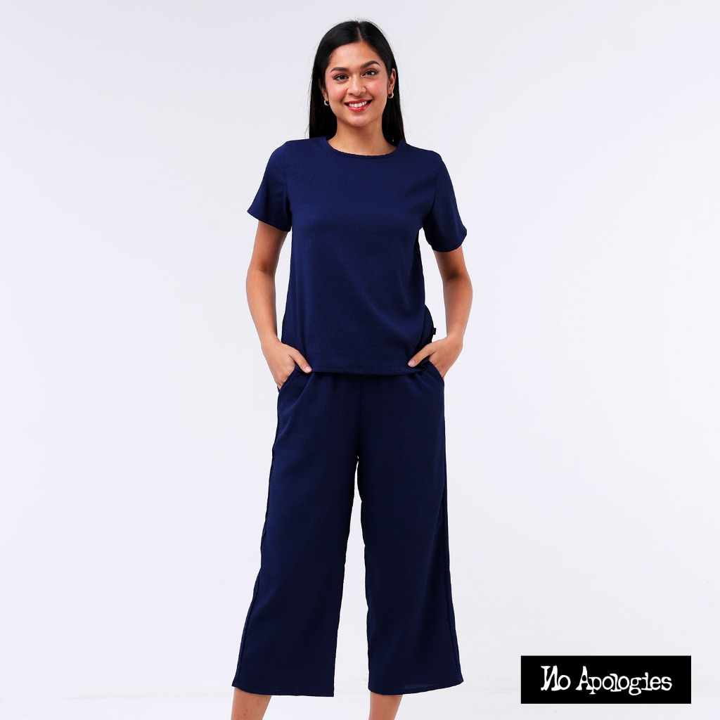 No Apologies Bubble Georgette Woven Terno Blouse & Pants NLST04-0014 ...