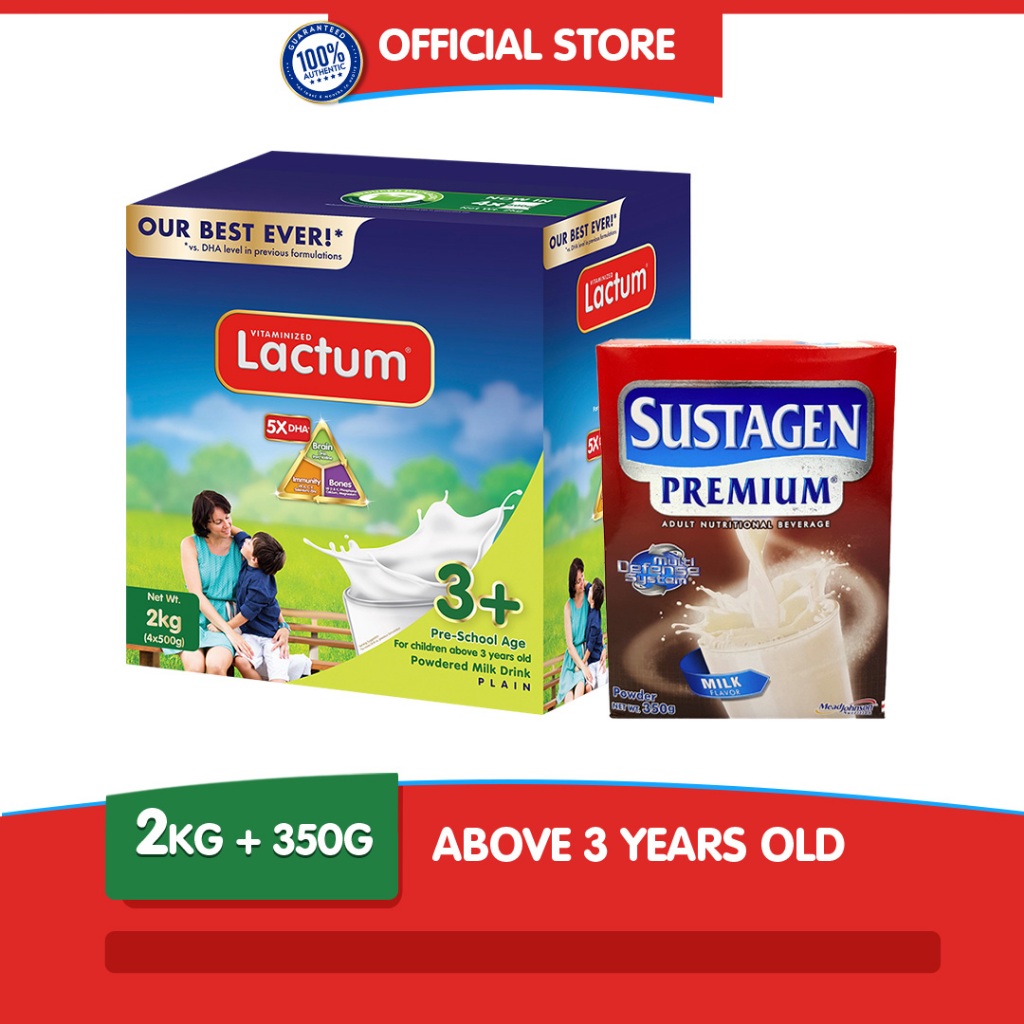 [Family Bundle] Lactum 3+ Plain 2kg Powdered Milk Drink for Kids ...