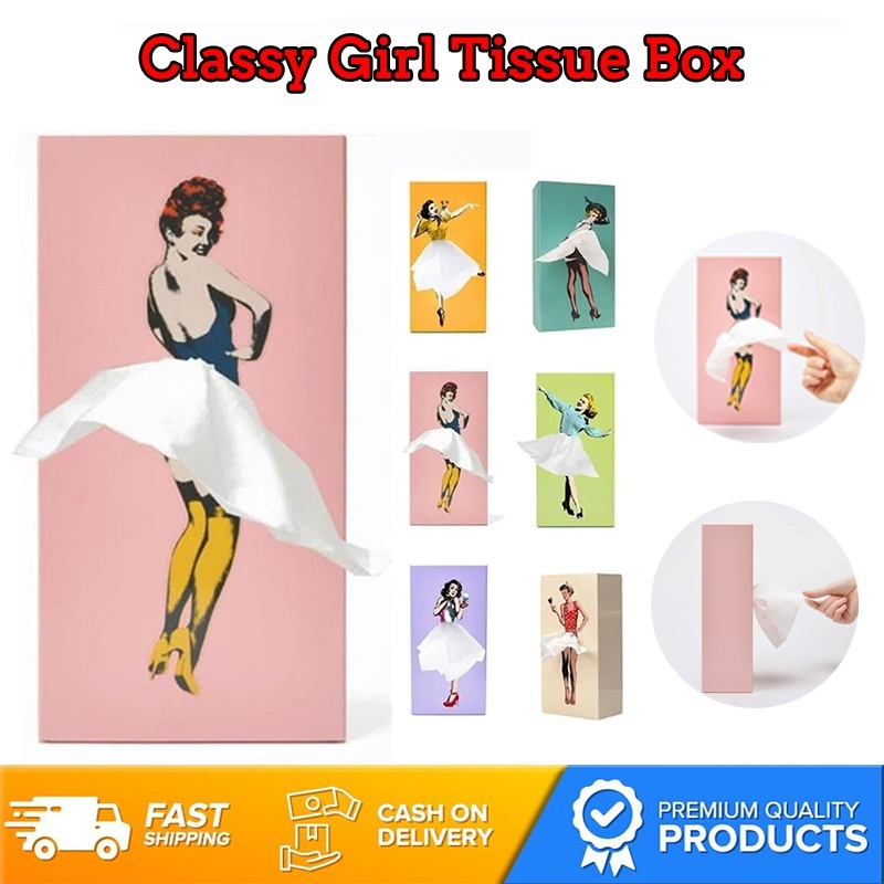 New Classy Girl Tissue Box Retro Tissue Case Lady Gorgeous Turn Tissue ...