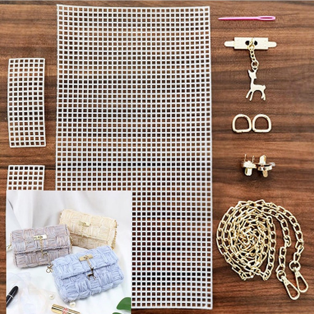 6Pcs/set Auxiliary Weaving Plastic Mesh Kit with Fawn Chain Buckle DIY ...